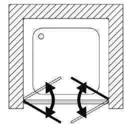 Paroi de douche à 2 battants pivotants, modèle NEW CEE de Samo